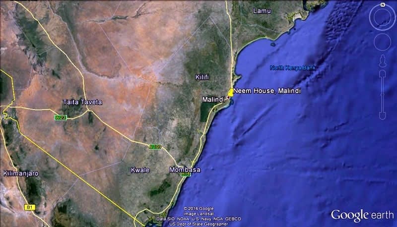 Neem House Malindi Google Earth 1 - East African Retreats