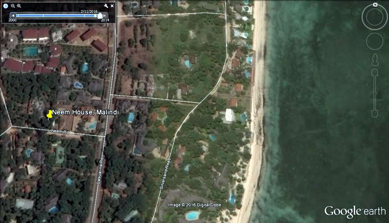 Neem House Malindi Google Earth 2 - East African Retreats